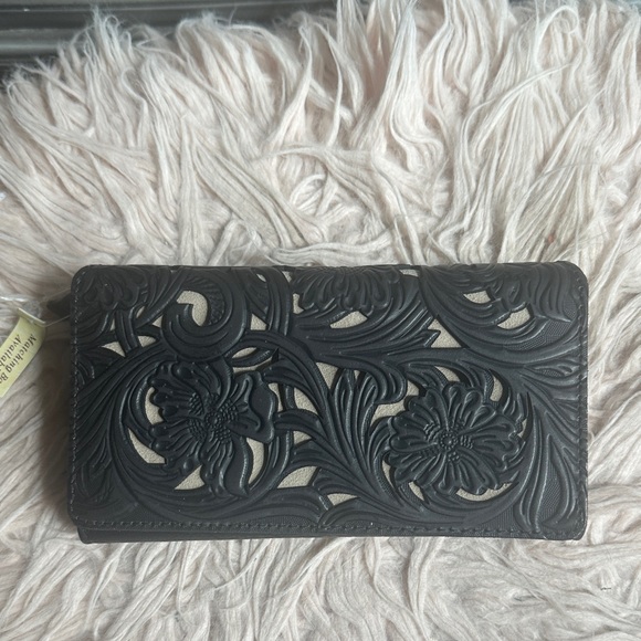 Bags | Trinity Ranch Wallet Black Floral Embossed Womens Wallet | Poshmark